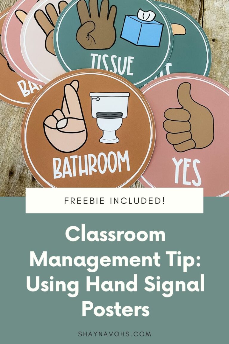 Classroom Management Tip: Using Hand Signal Posters - Shayna Vohs