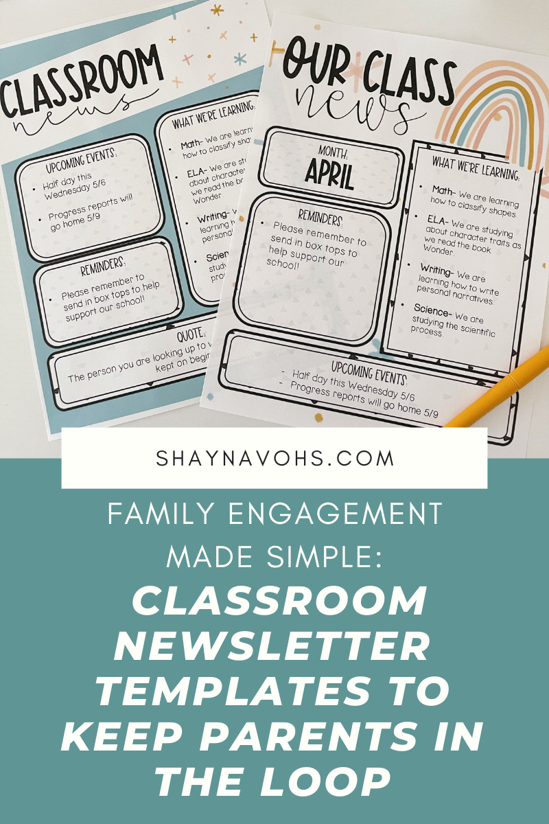 Family Engagement Made Simple: Classroom Newsletter Templates To Keep ...