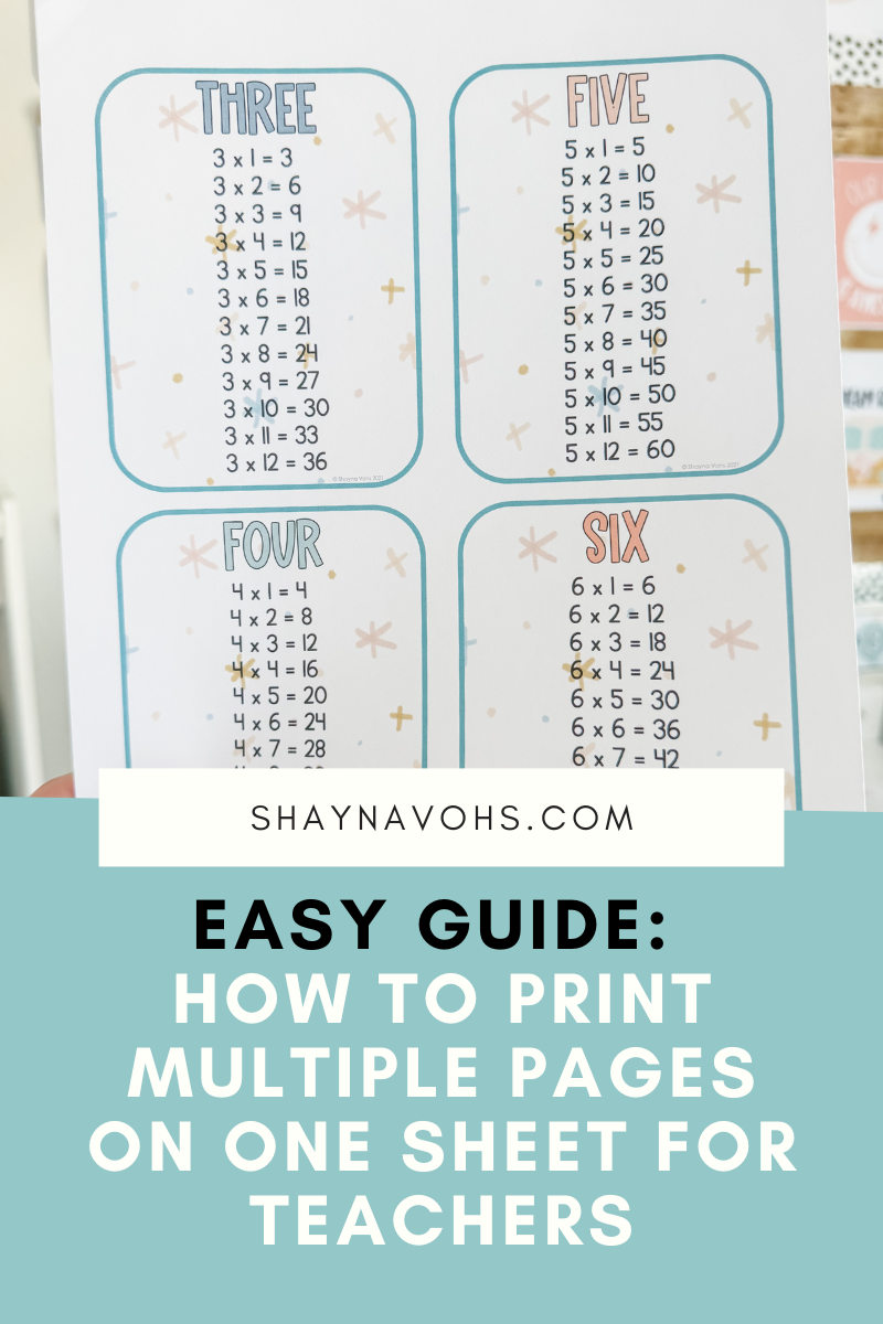 Easy Guide: How to Print Multiple Pages on One Sheet for Teachers ...