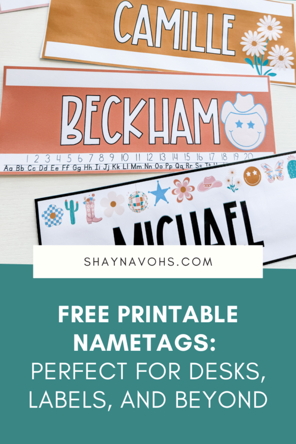 Free Printable Nametags: Perfect for Desks, Labels, and Beyond - Shayna ...